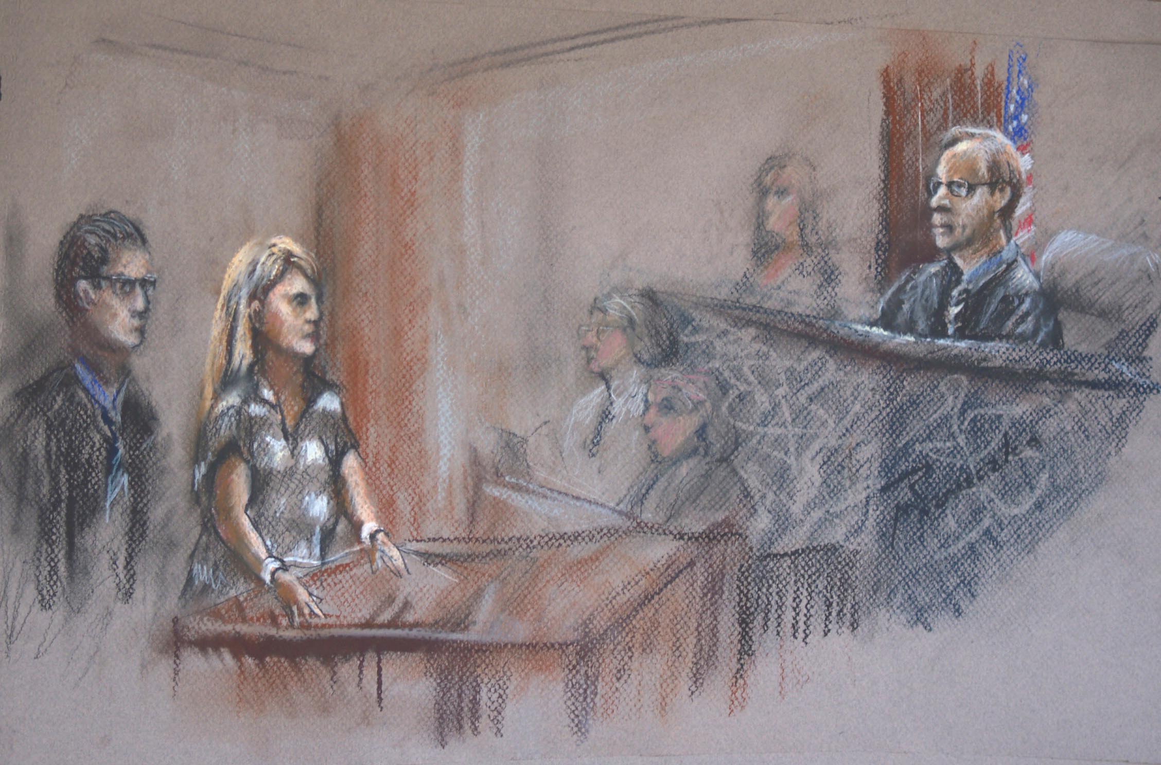 Dorothy Lee Barnett Courtroom sketch - Maniscalco Gallery